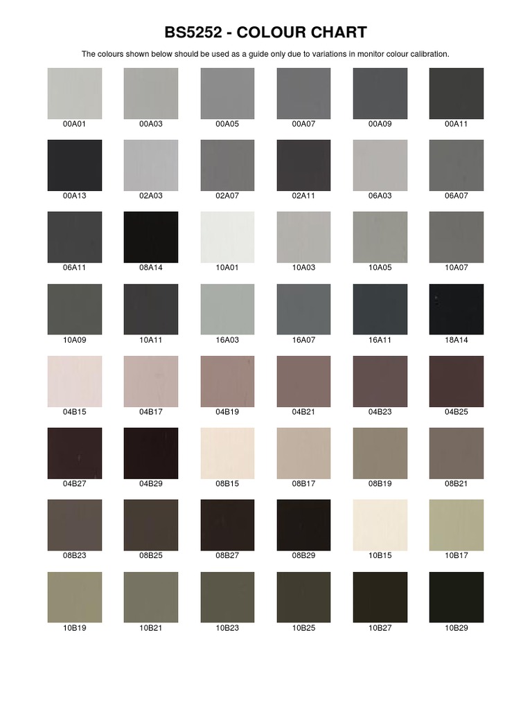 BS5252 Colour Chart. | PDF | Nature