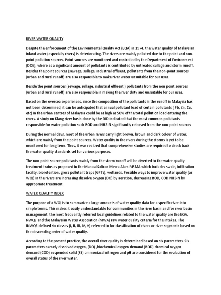 Assignment Water | Download Free PDF | Water Pollution | Water Quality