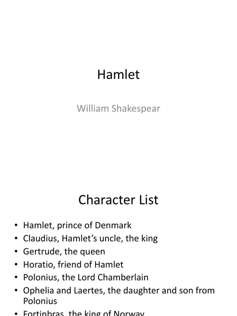 Hamlet Character Overview | PDF | Classics