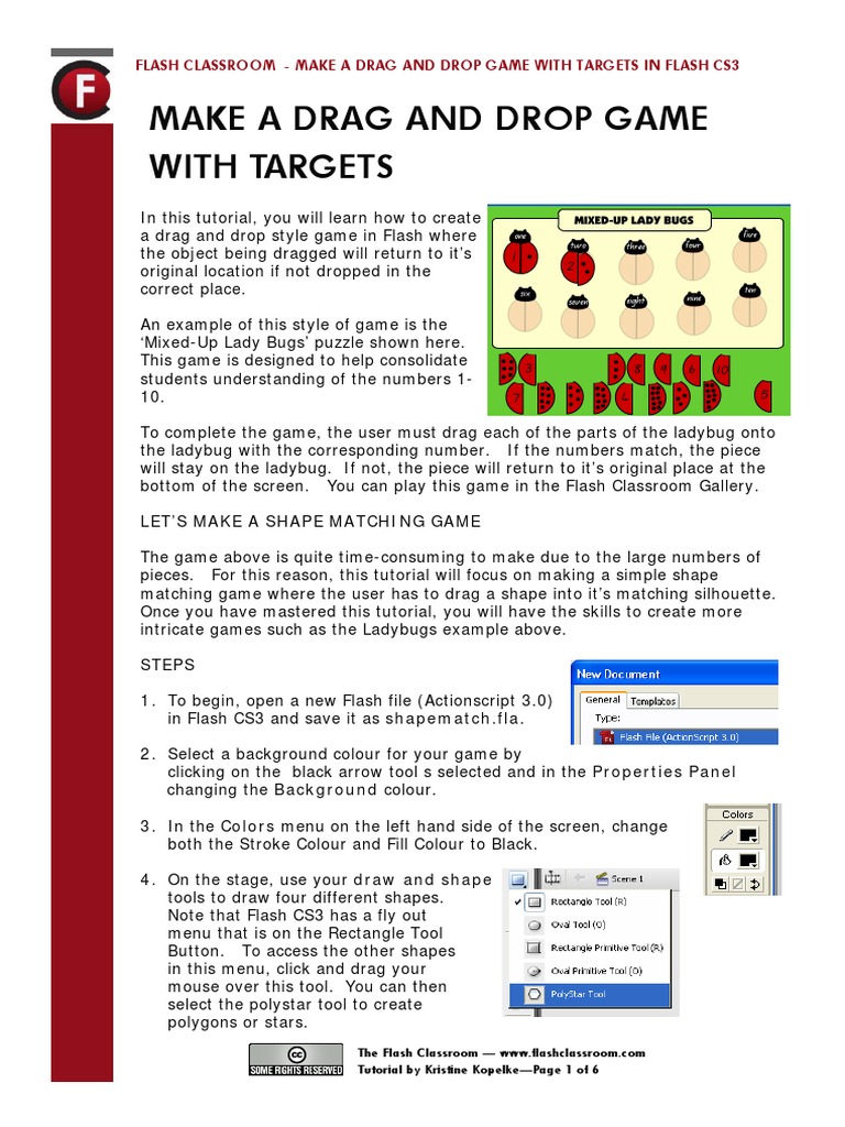 Flash Classroom - Make A Drag and Drop Game With Targets in Flash Cs3 ...