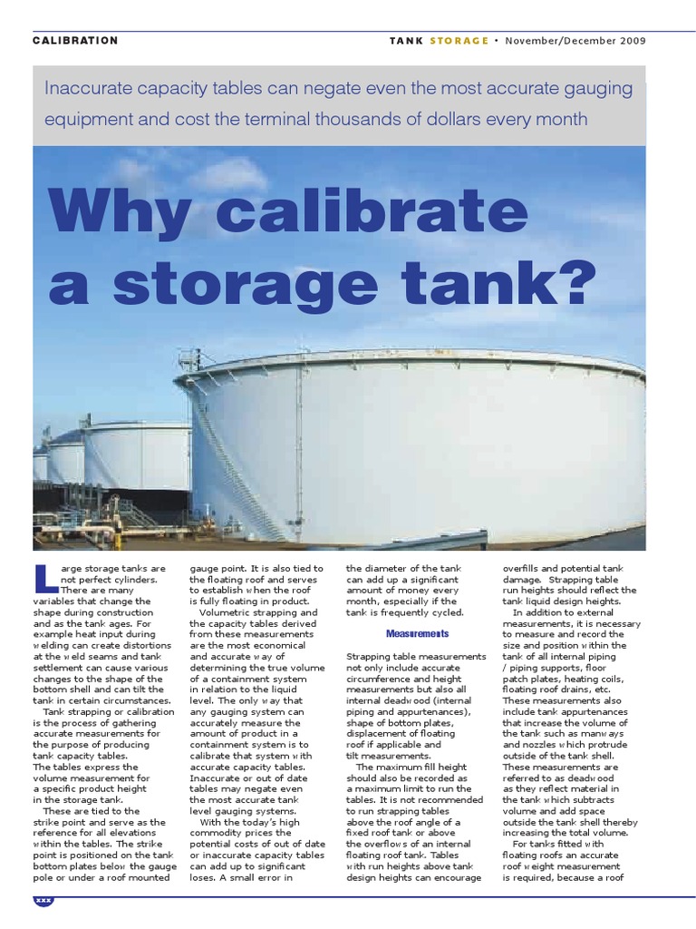Tank Calibration and Strapping Guide | PDF | Surveying | Accuracy And ...