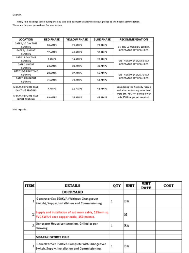 Gates Load Rating Genset Sizing. | PDF | Power (Physics) | Components