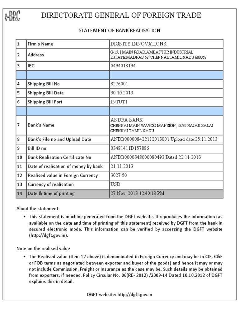 E BRC Format | PDF | Money | Business