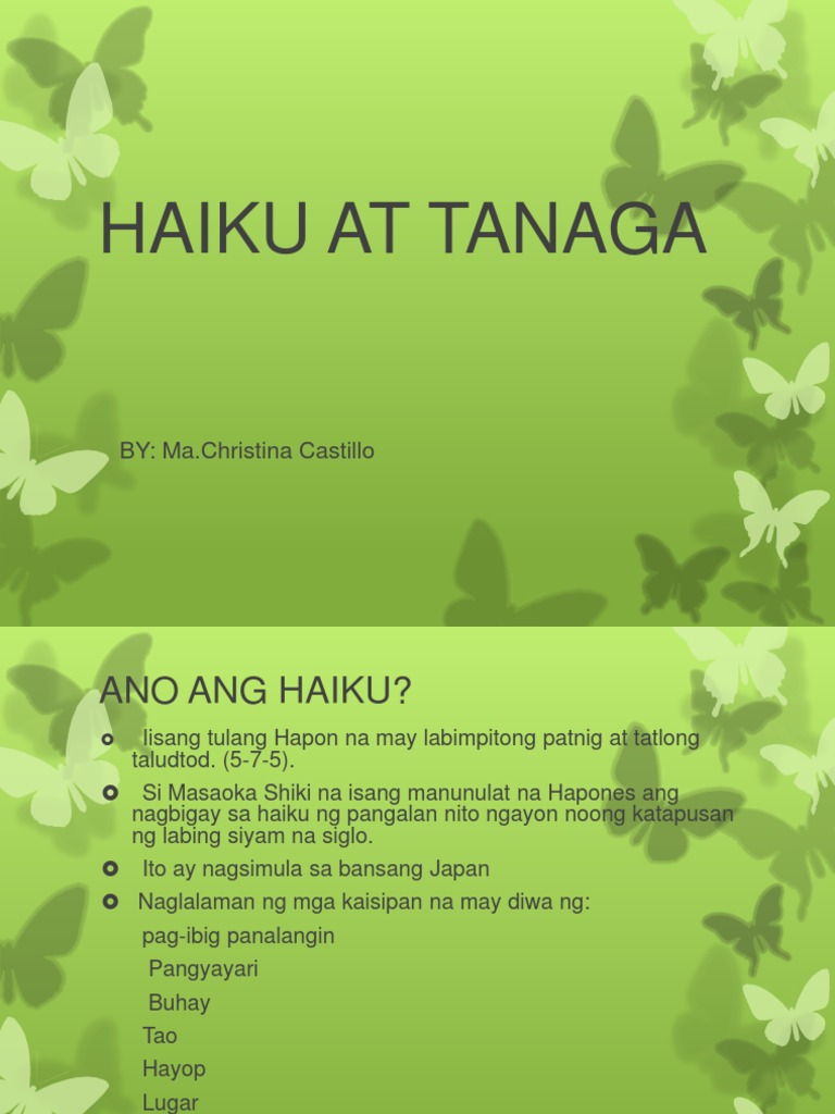 Haiku at Tanaga | PDF