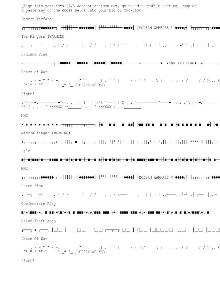 Xbox Live Bio Art | PDF