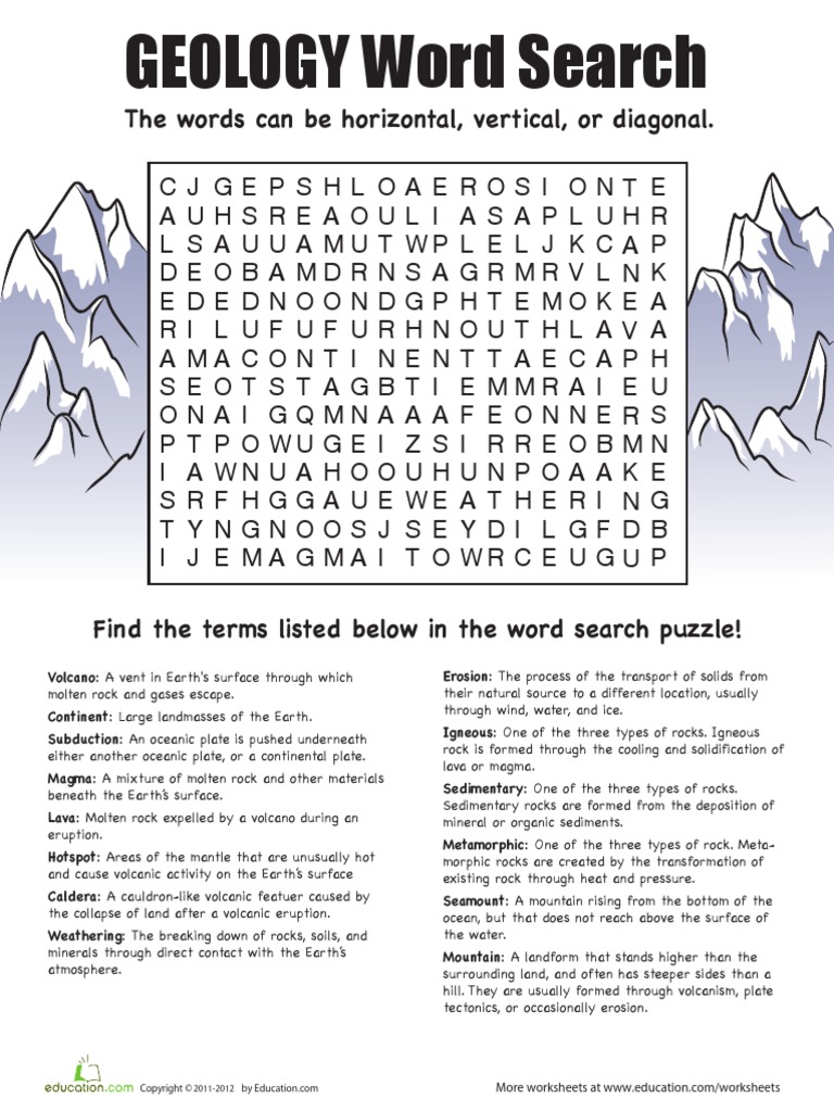 Geology Word Search | PDF