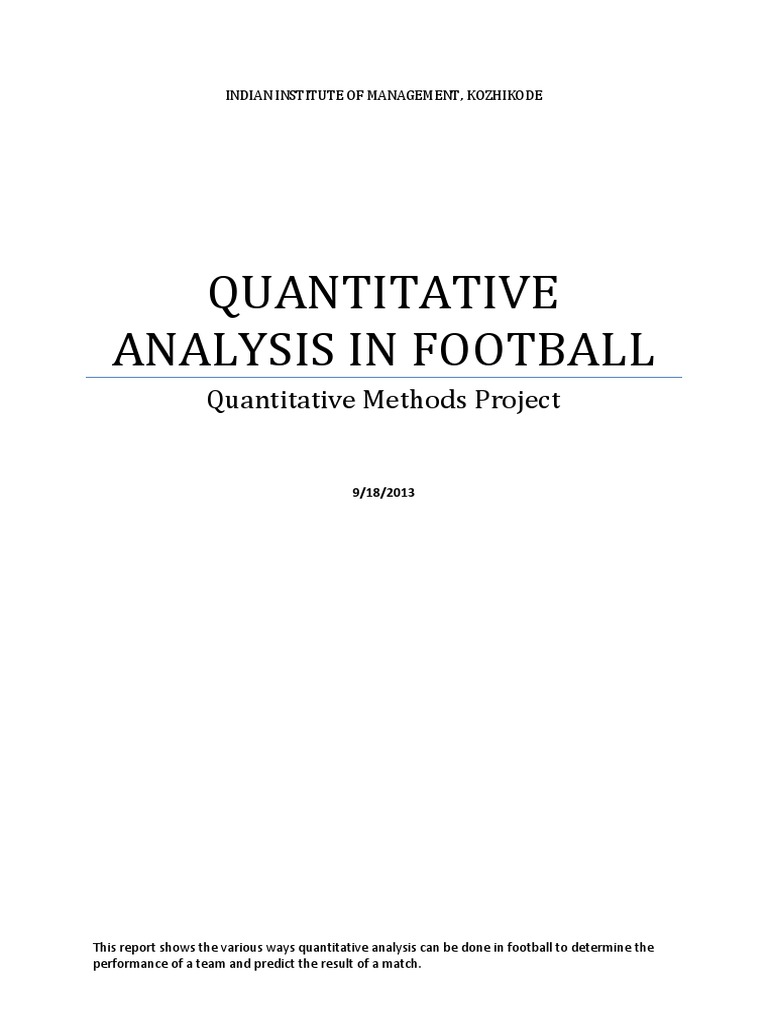 Football Stats for Analysts | PDF | Median | Statistics