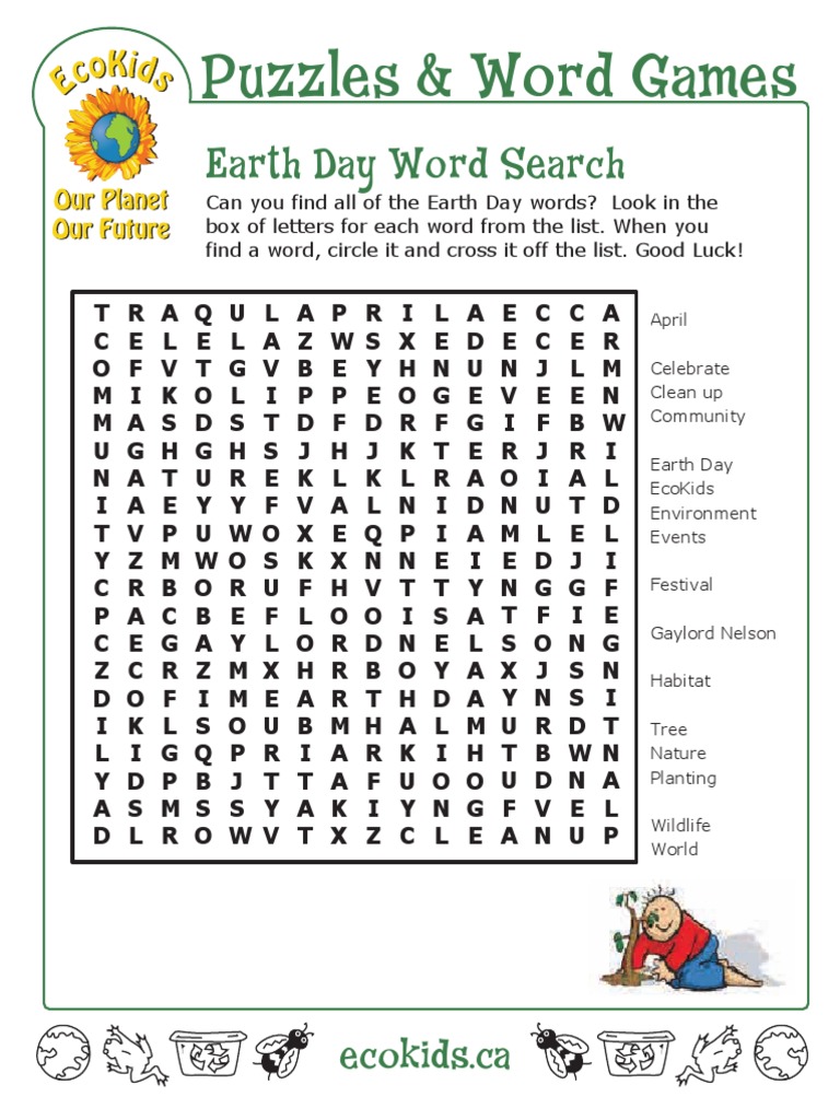 Earth Day Wordsearch | PDF | Wellness