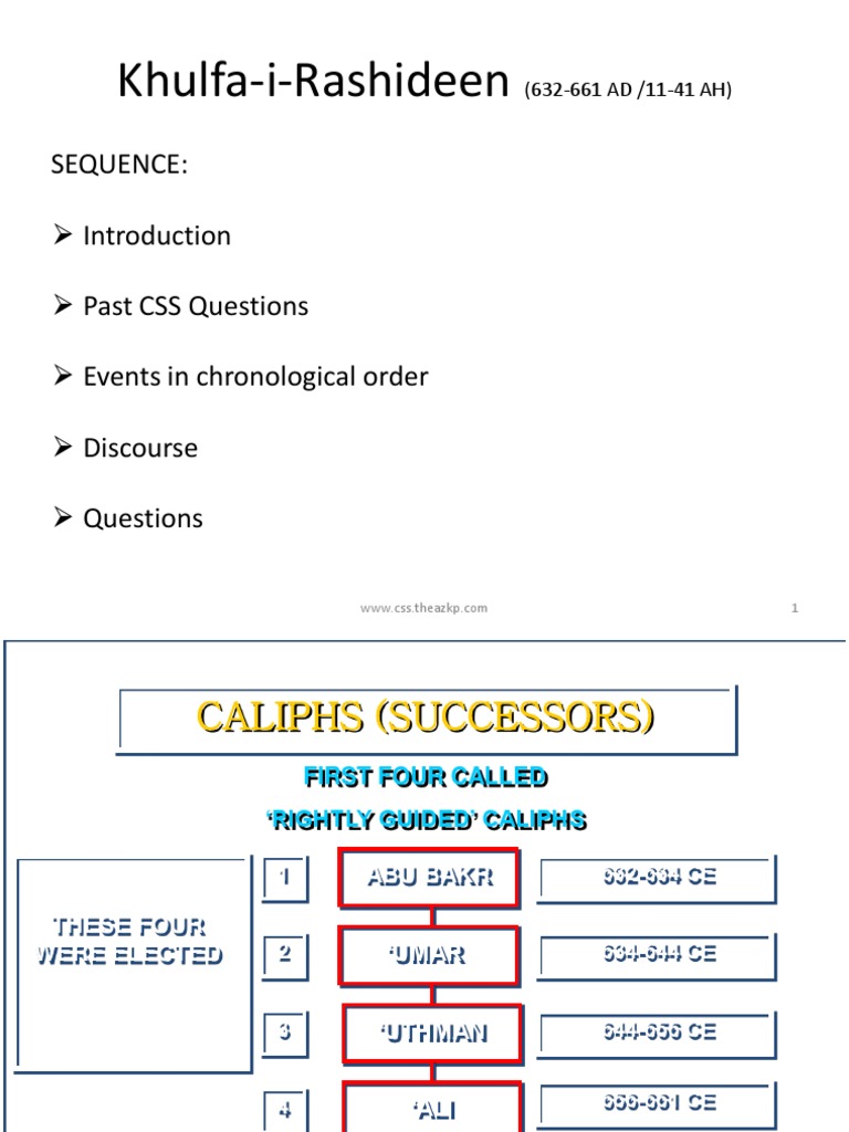 Khulfa Rashdin - Class Lecture | PDF | Ali | Caliphate