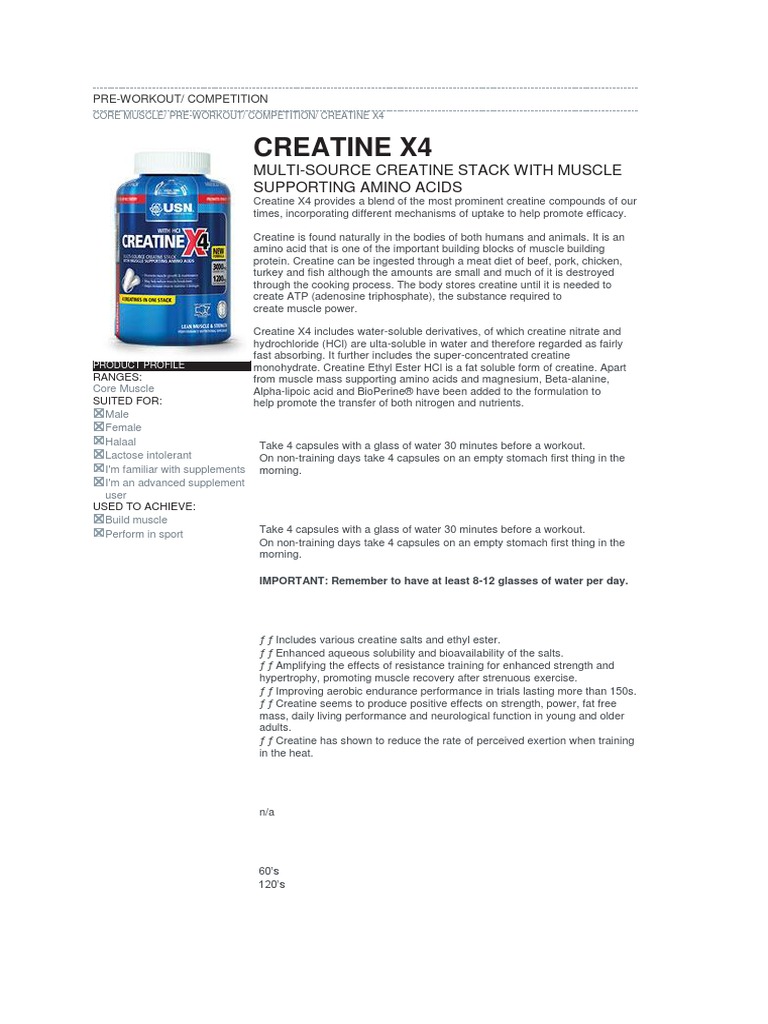 Creatine X4 | PDF
