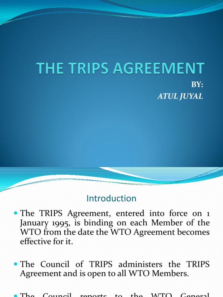 TRIPS Agreement | PDF | Trips Agreement | Intellectual Property