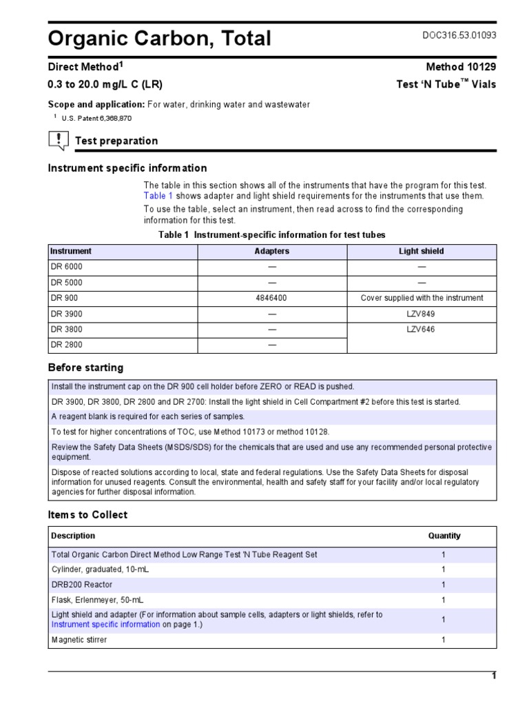 OrganicCarbonTotalDirectTNT DOC316.53.01093 | PDF | Total Organic ...