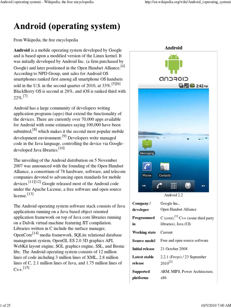 Android Operating System | PDF | Android (Operating System) | Smartphone