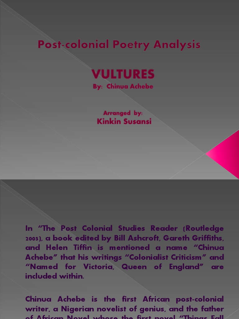 Analysis of Achebe's "Vultures" Poem | PDF | Racism | Discrimination ...