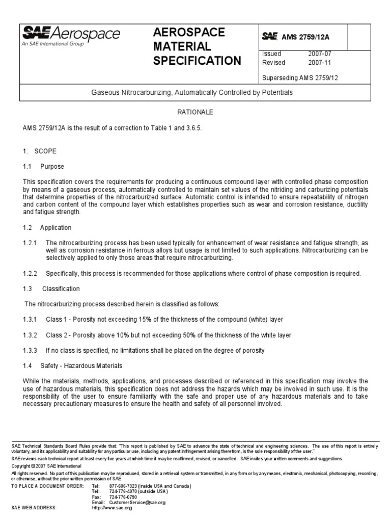Aerospace Material Specification-AMS 2759 | PDF | Heat Treating | Chemistry