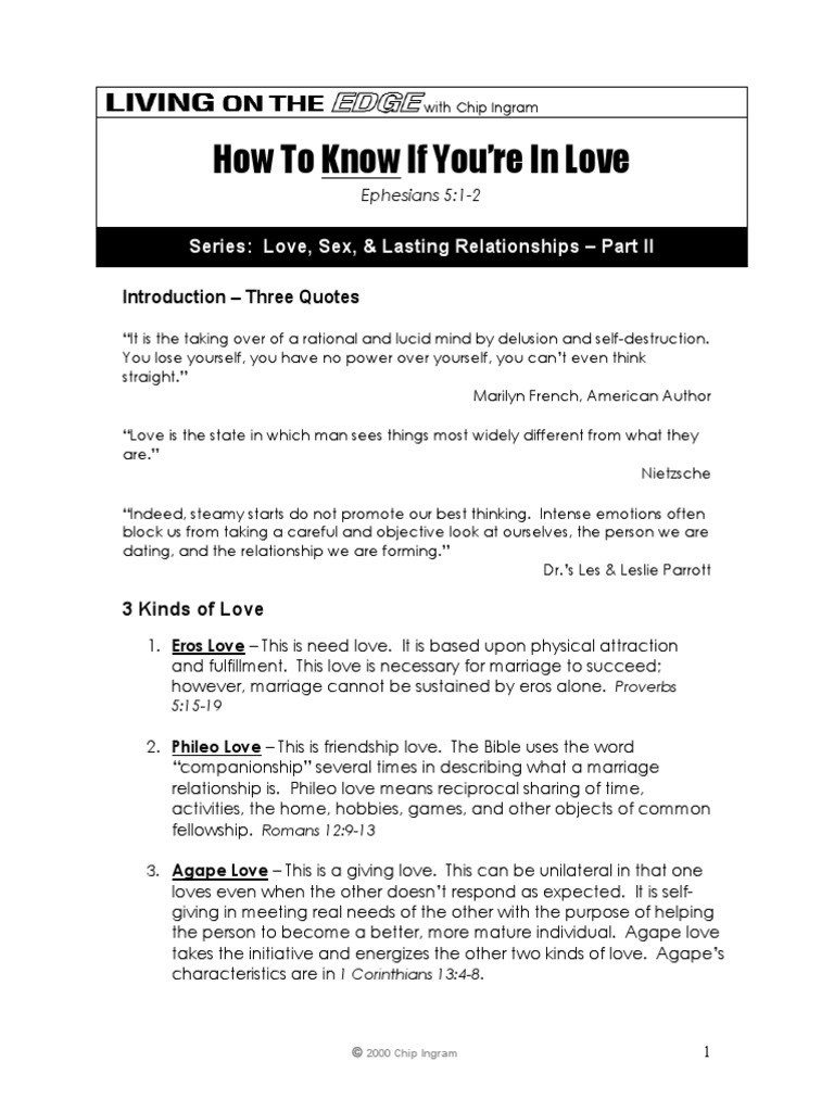 How To Know If You're in Love: Series: Love, Sex, & Lasting ...