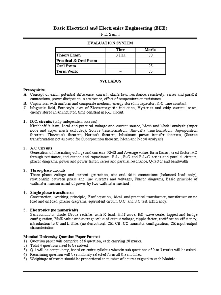 Bee | PDF | Series And Parallel Circuits | Rectifier