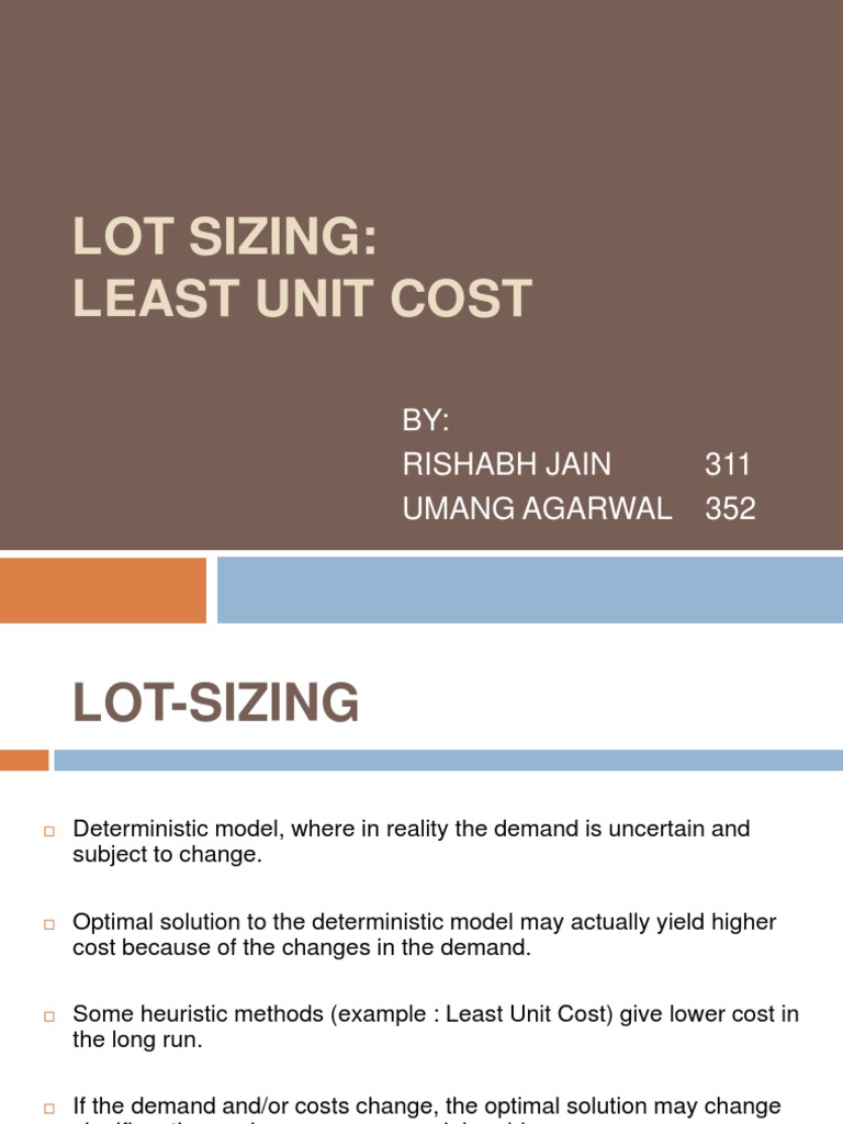 Opc - Least Unit Cost | PDF | Average Cost | Demand