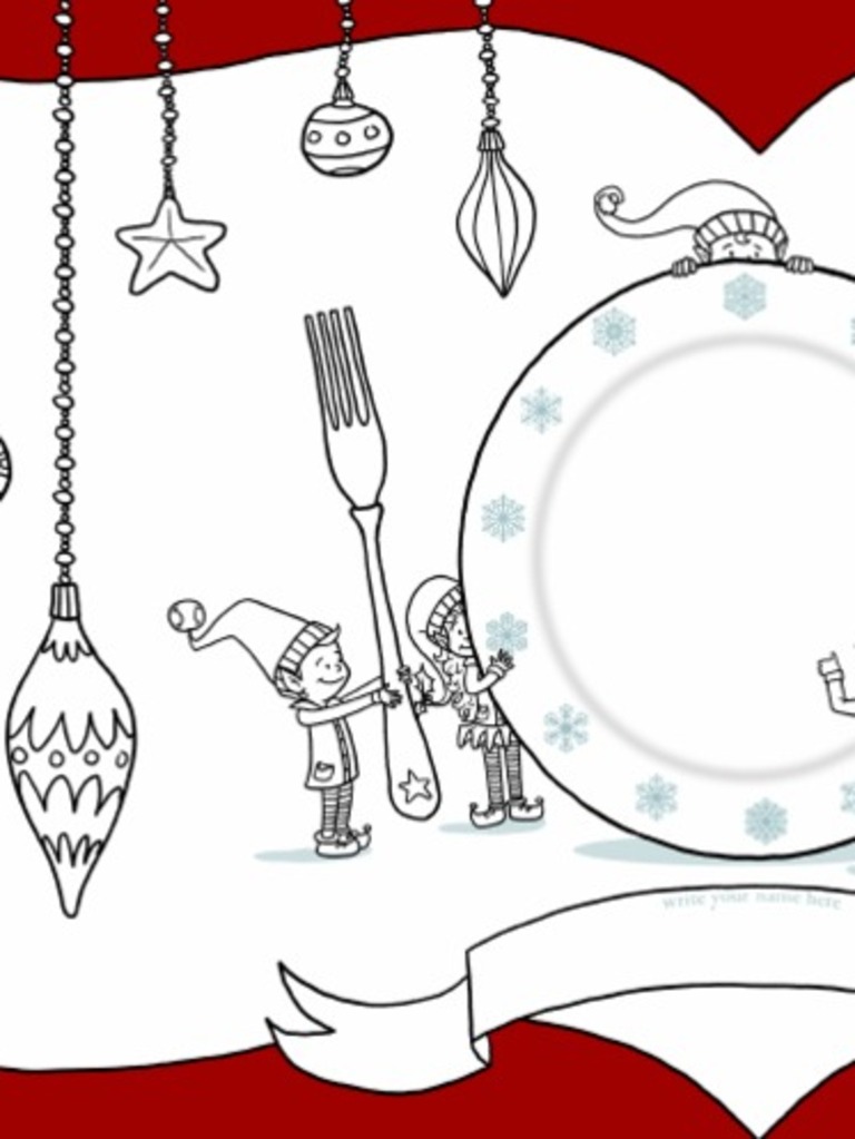 Elf Place Setting 11x17 Colouring Page | PDF | Language Arts ...