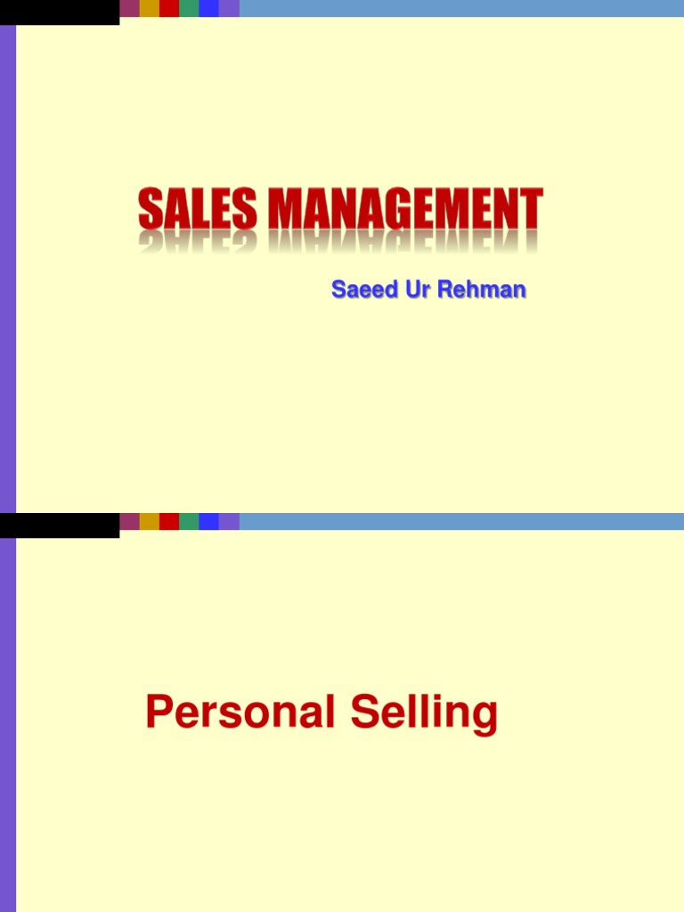 Slides Personal Selling | PDF | Sales | Marketing