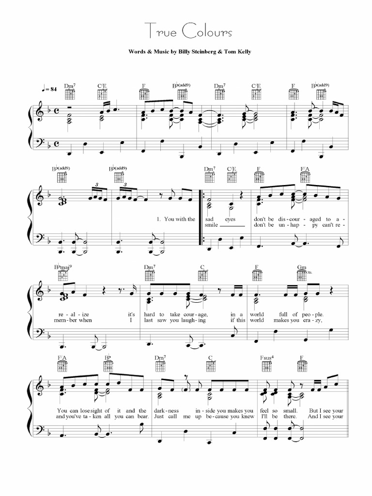 Cindy Lauper - True Colors | PDF