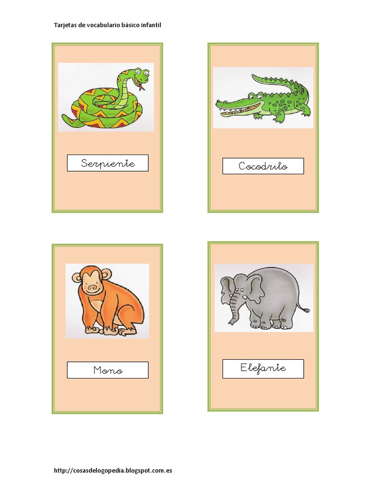 Tarjetas Vocabulario Básico Infantil | PDF | Ficción general