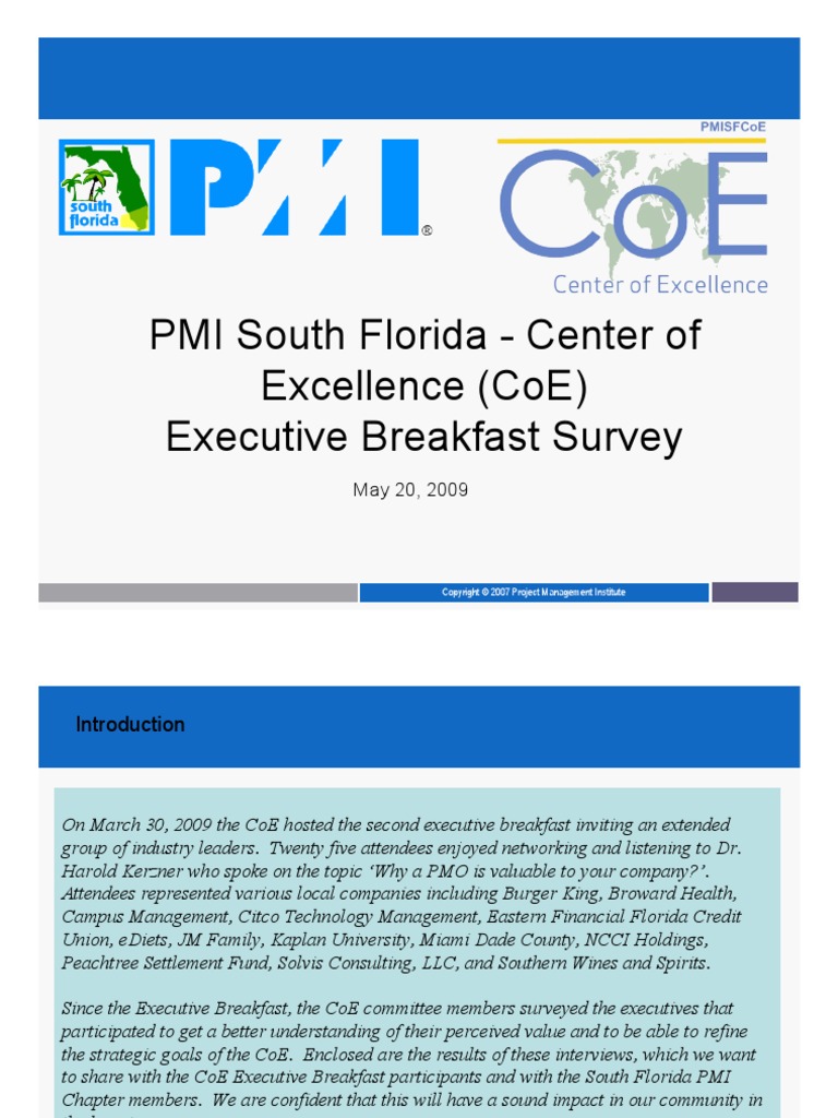 March 2009 Executive Breakfast Survey V | PDF | Project Management ...