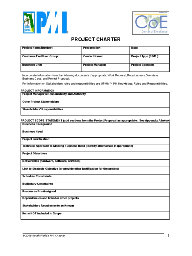 Project Charter Template v2 | PDF