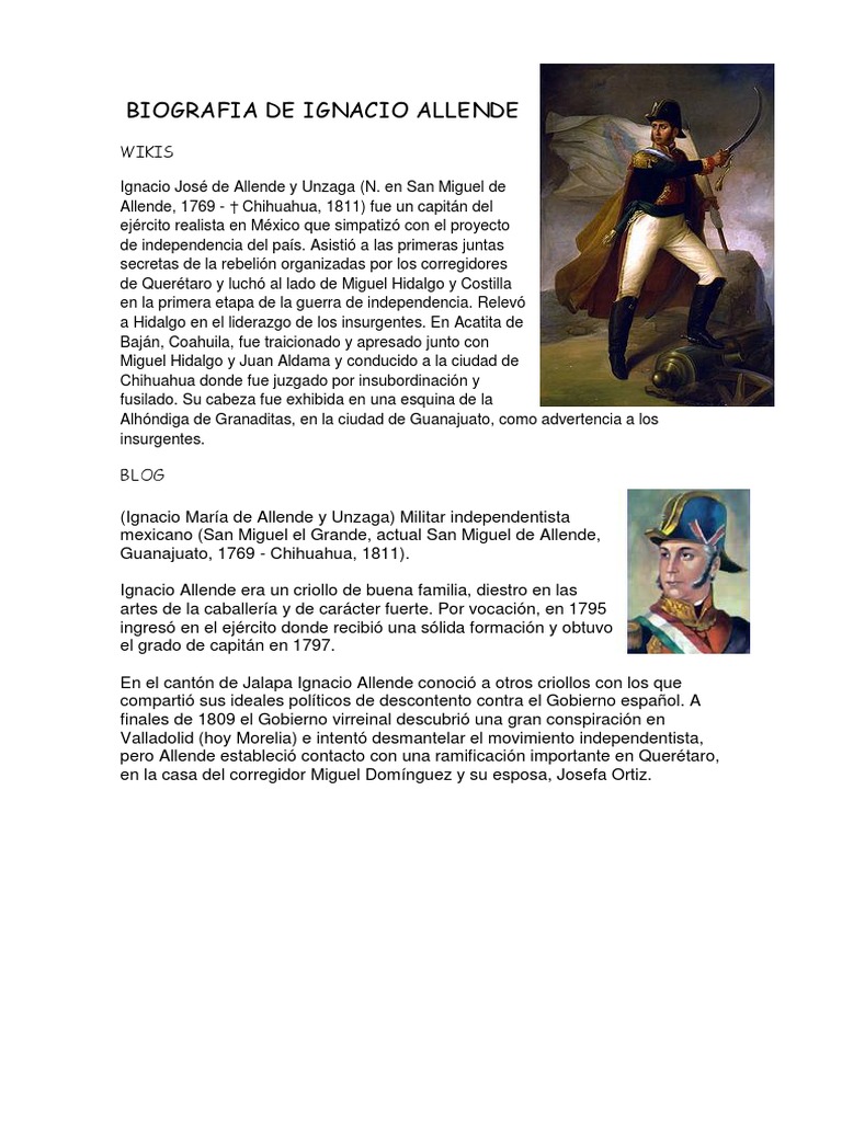 Biografía de Ignacio Allende | PDF