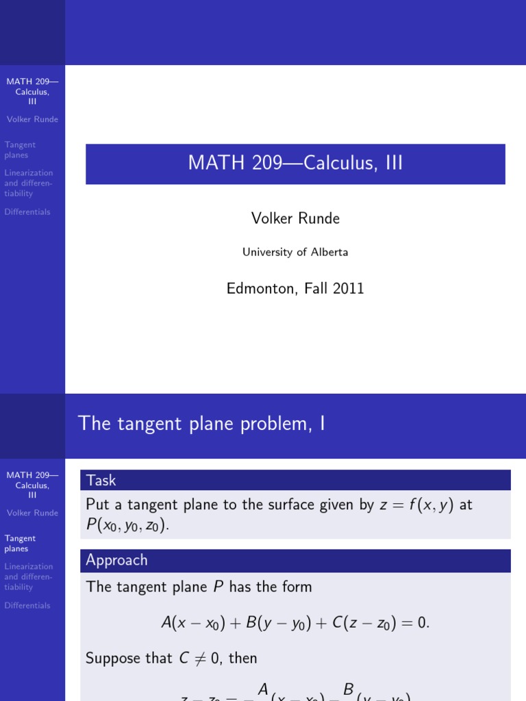 Lec4 (1) PlanoTangente y AproxLineal | PDF | Tangent | Calculus