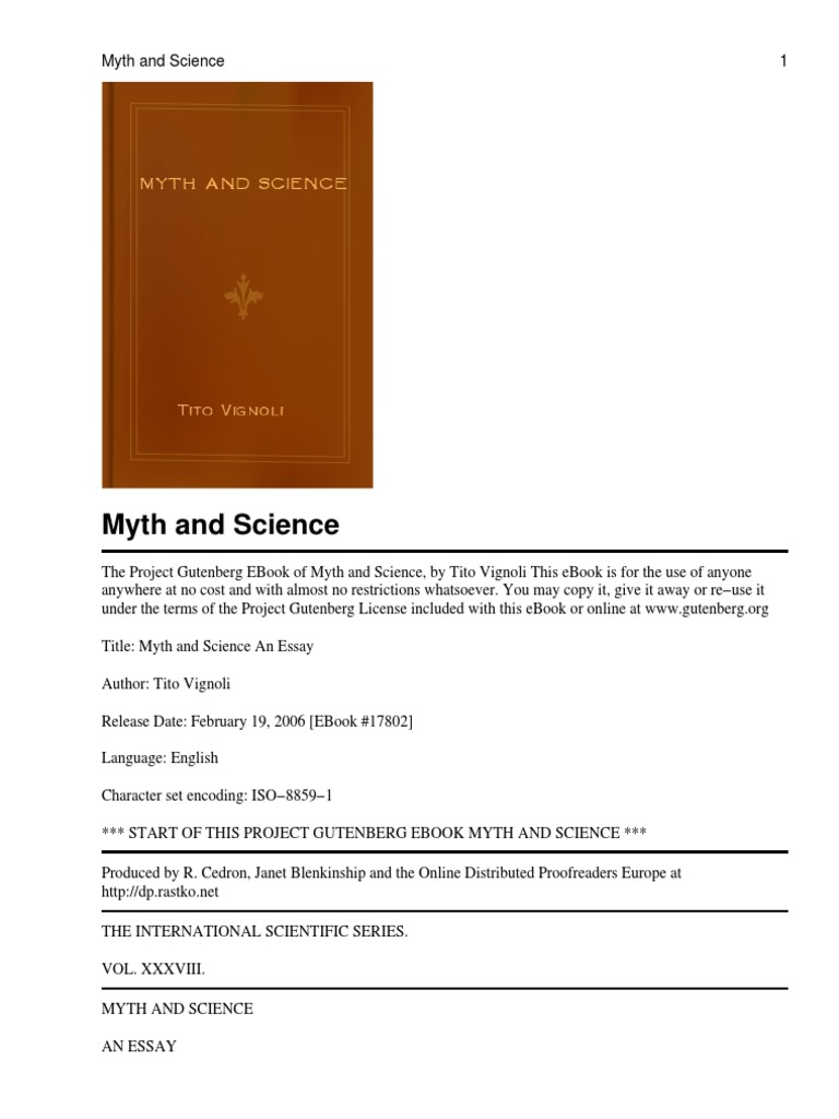 Myth and Science | PDF | Science | Theory