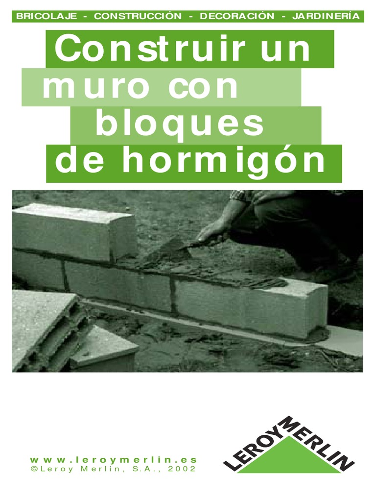 Como Construir Un Muro Con Bloques de Hormigon PDF | PDF | Fundación ...