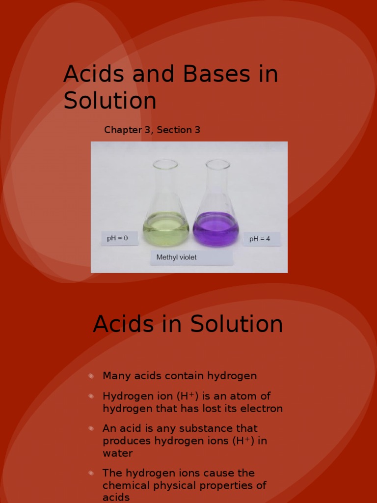 Understanding Acids and Bases in Solutions | PDF