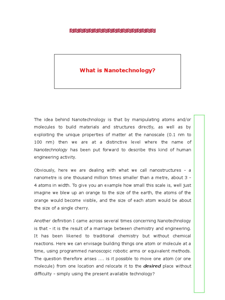 What Is Nanotechnology? | PDF | Nanotechnology | Emerging Technologies