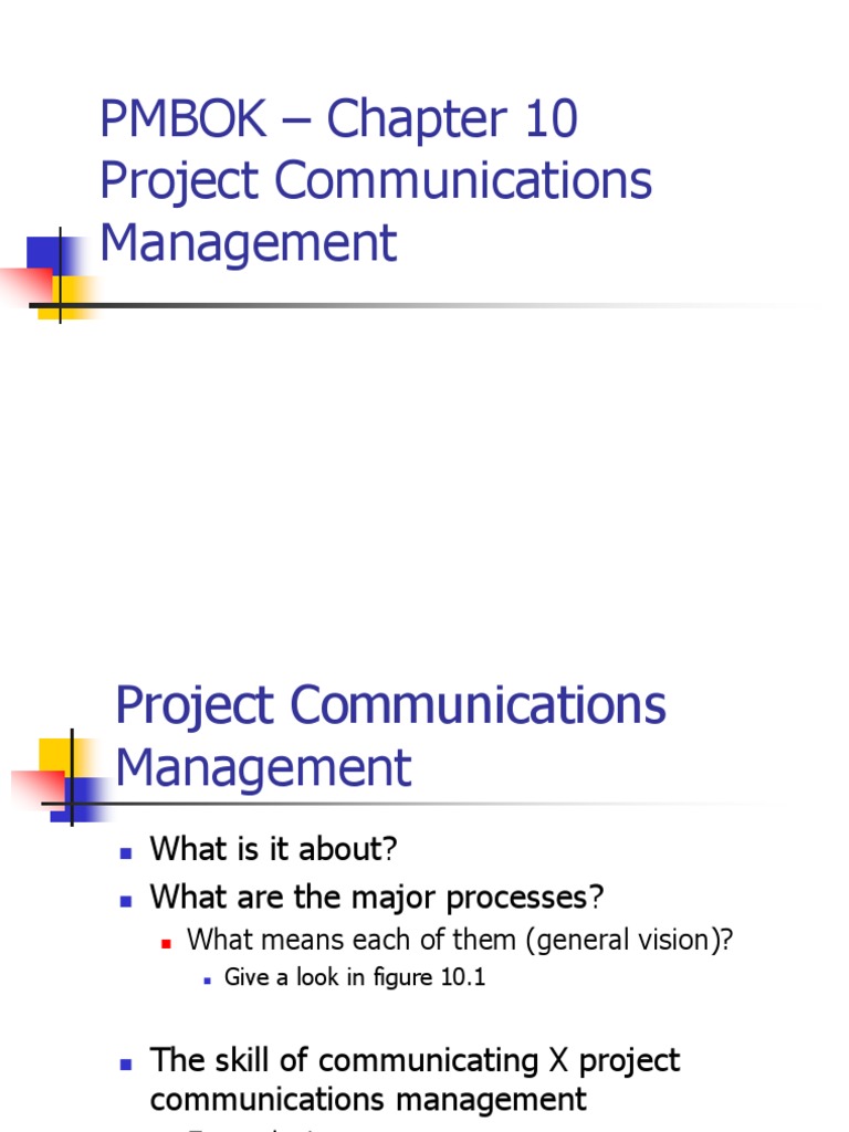 PMBOK - Chapter 10 Project Communications Management | PDF