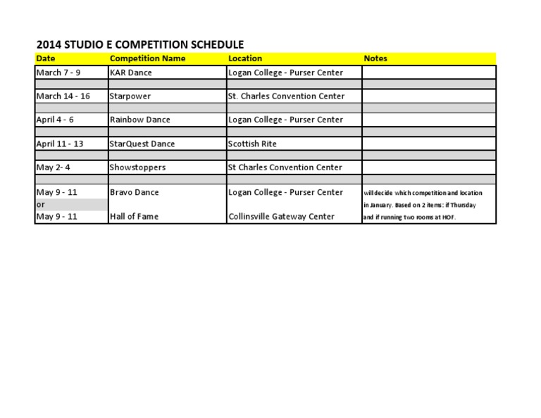 2014 Competition Schedule | PDF | Language Arts & Discipline | Foreign ...