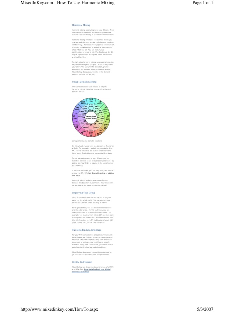 Harmonic Mixing for DJs Explained | PDF | Disc Jockey | Music Industry
