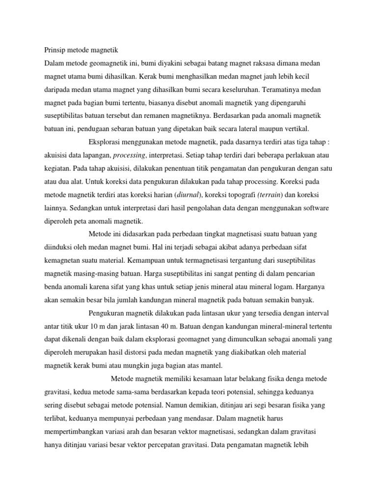 Prinsip Metode Magnetik | PDF