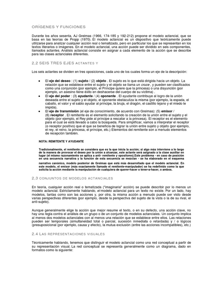 Modelo Actancial de Greimas | PDF | Narración | Teoría del modelo
