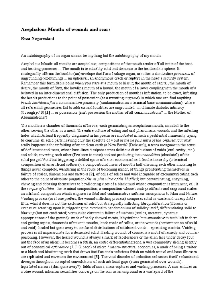 Acephalous Mouth | PDF | Healing | Wound
