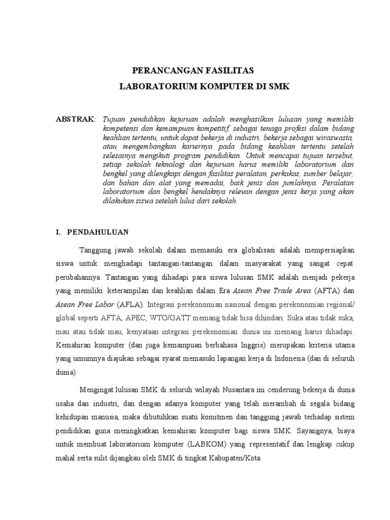 K3 Perancangan Laboratorium Komputer | PDF | Seni