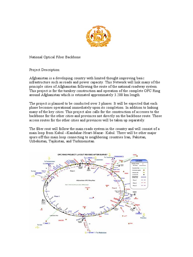 Developing Afghanistan's Digital Infrastructure: Project Description ...