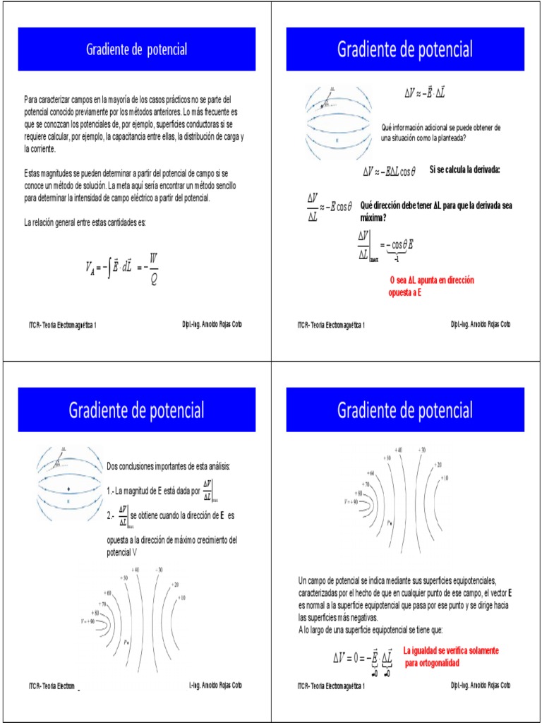 Gradiente de Potencial Eléctrico | PDF | Degradado | Ecuaciones de Maxwell