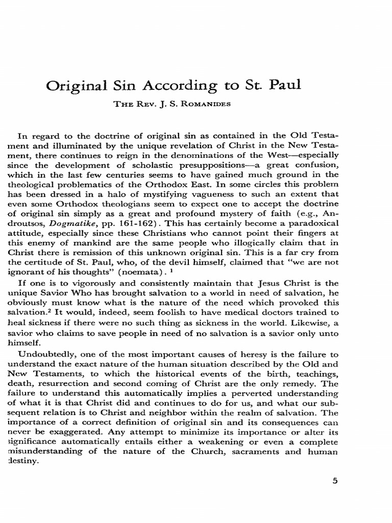 Original Sin According To Paul | PDF
