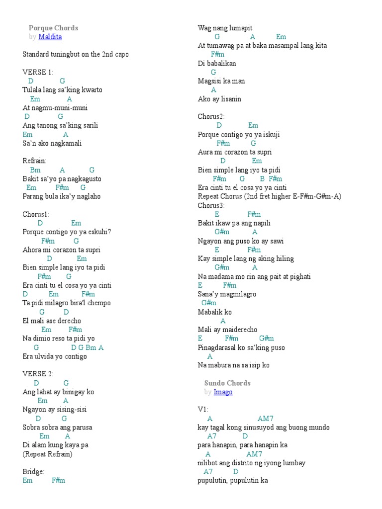 Porque Chords | PDF