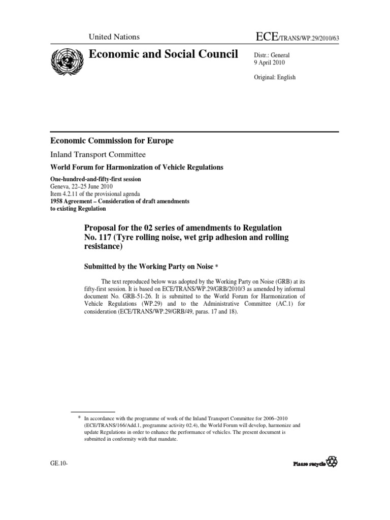ECE R117.02 Regulation | PDF | Tire | Off Roading