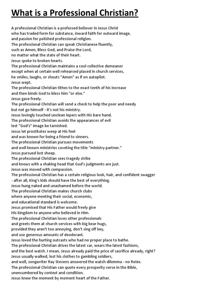 What Is A Professional Christian | PDF | Blessing | Jesus