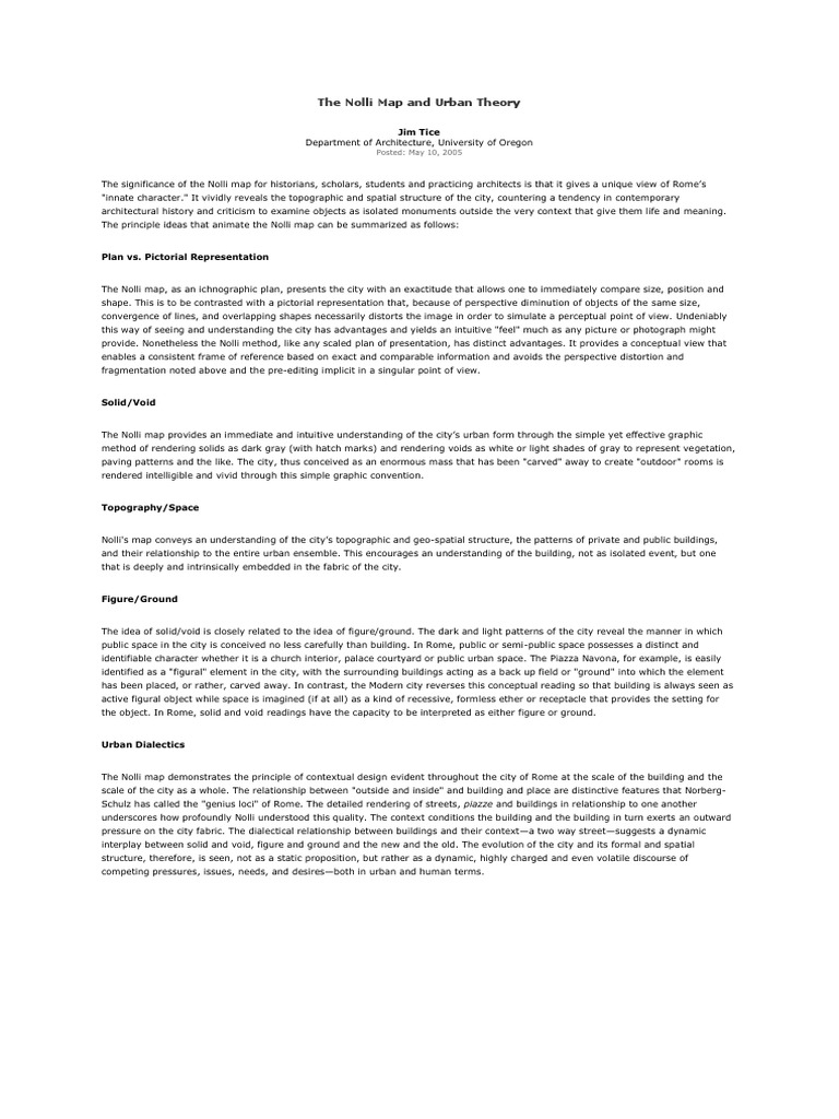 The Nolli Map and Urban Theory | PDF
