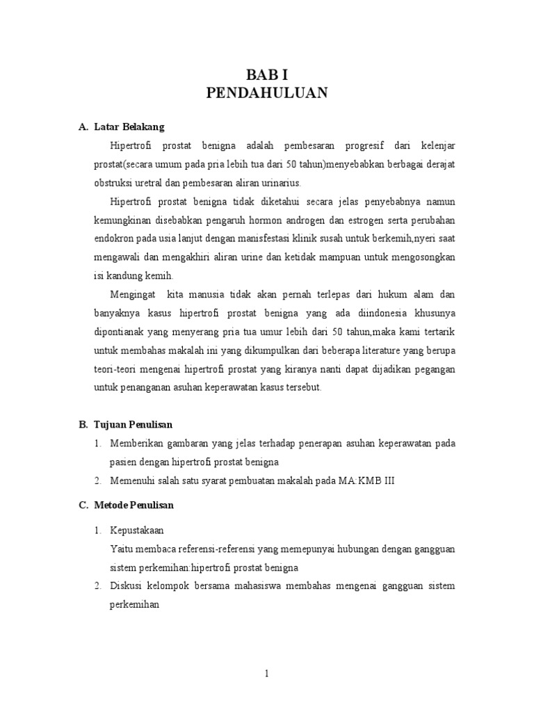 BPH (Benigna Prostat Hiperplasia) | PDF