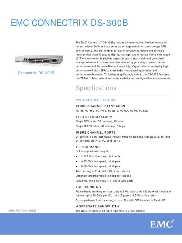 Emc Connectrix DS-300B | PDF | Usb | Computer Network